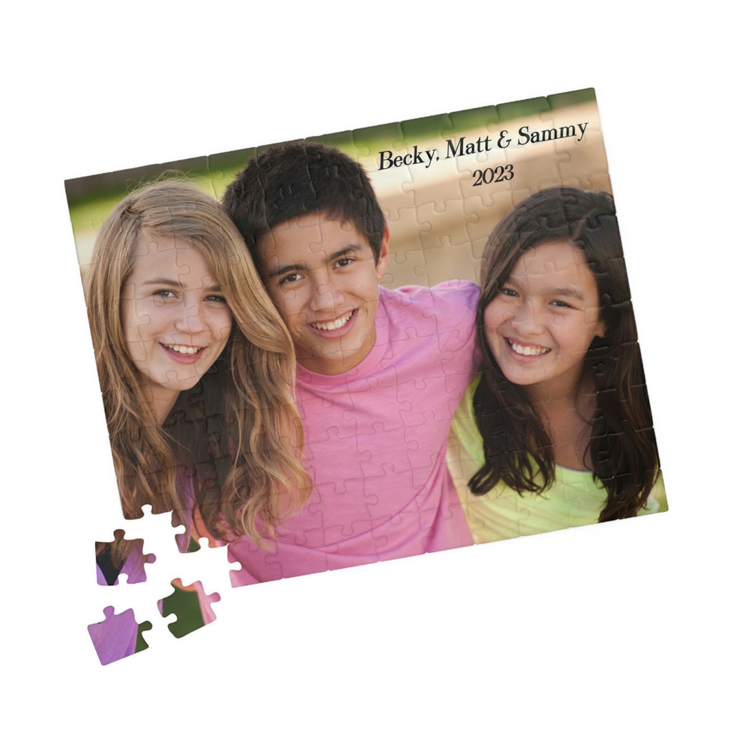 Personalized Kids Family Photo Puzzle, 4 Sizes, Custom Children Name ...