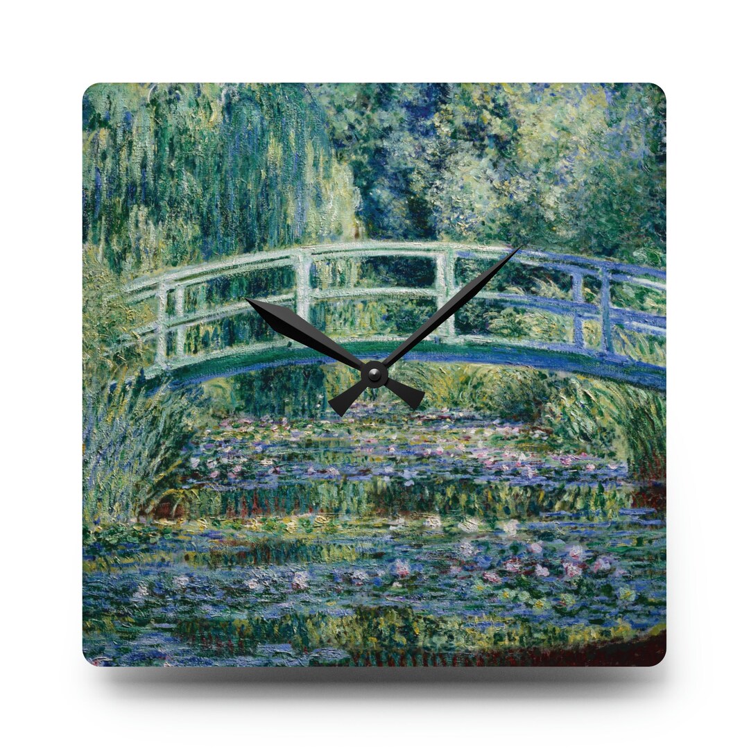 Claude Monet Water Lilies Clock, Japanese Bridge Clock, Art Lover Clock ...