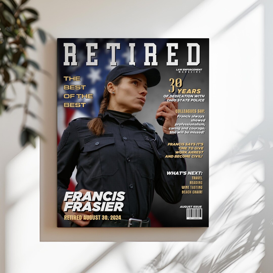 Personalized Photo Retirement CANVAS Print for Policeman, Police Woman ...