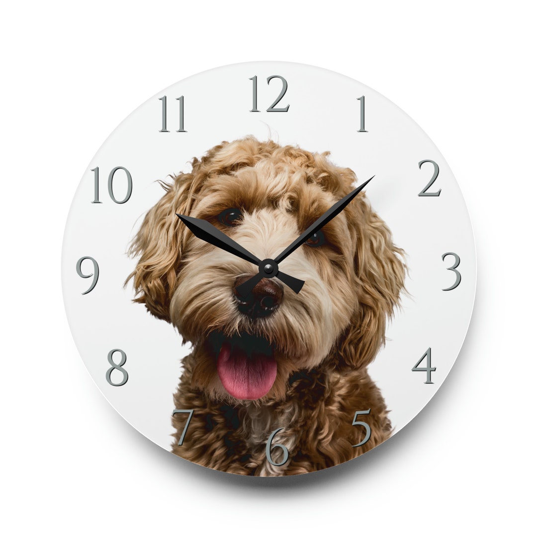 Custom Photo Pet Clock, Memorial Pet Loss Clock, Fun Pet Clock, Family Room Clock, Pet Lover ...