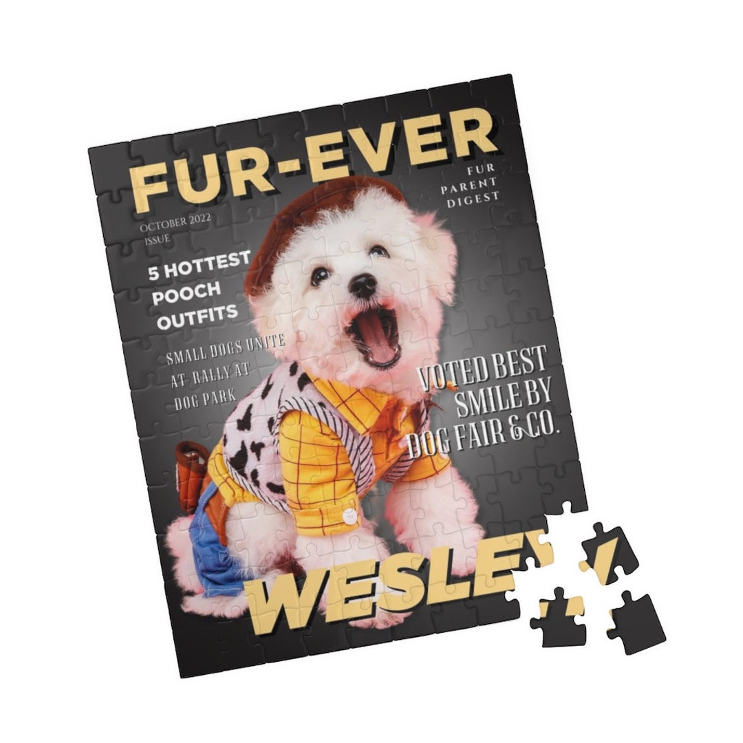 Personalized Pet Magazine Cover Style Puzzle, Dog Photo Jigsaw Puzzle ...