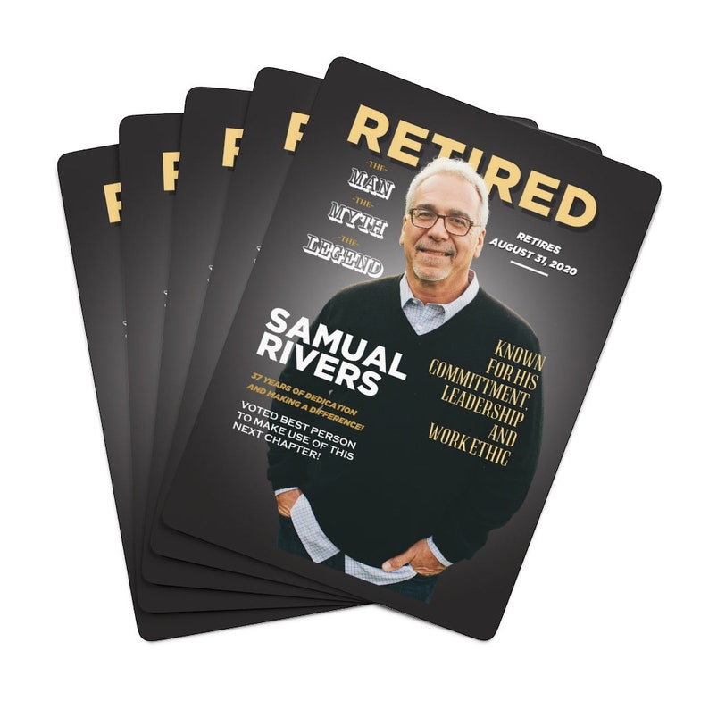 Magazine Cover Retirement Playing Cards Custom Photo Playing - Etsy