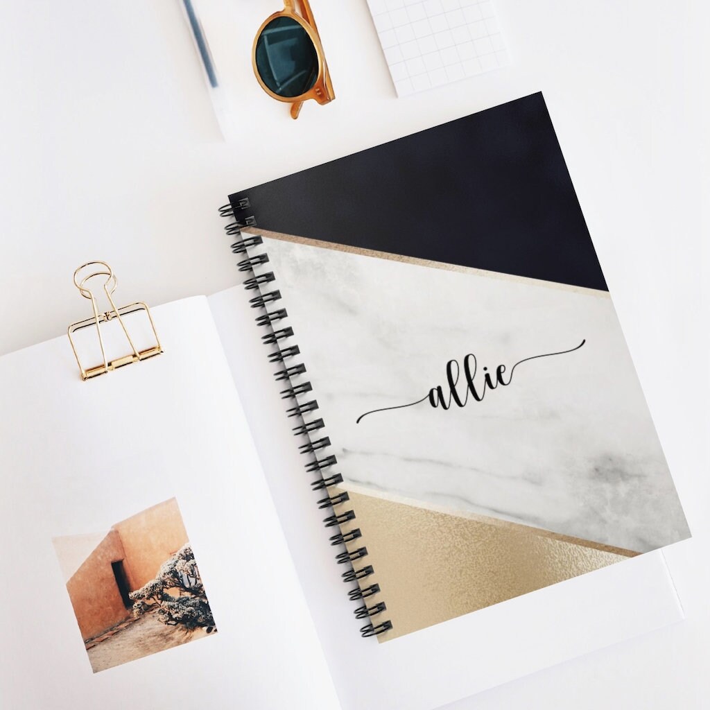 Personalized Marble Journal Custom Name Or Quote Journal | Etsy
