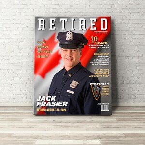 Personalized Photo Retirement CANVAS Print for Policeman, Police Woman ...