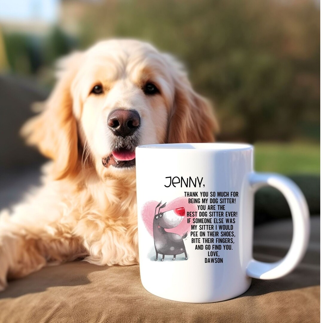 Personalized Funny Dog Sitter or Walker Mug, Custom Name Dog Sitter ...
