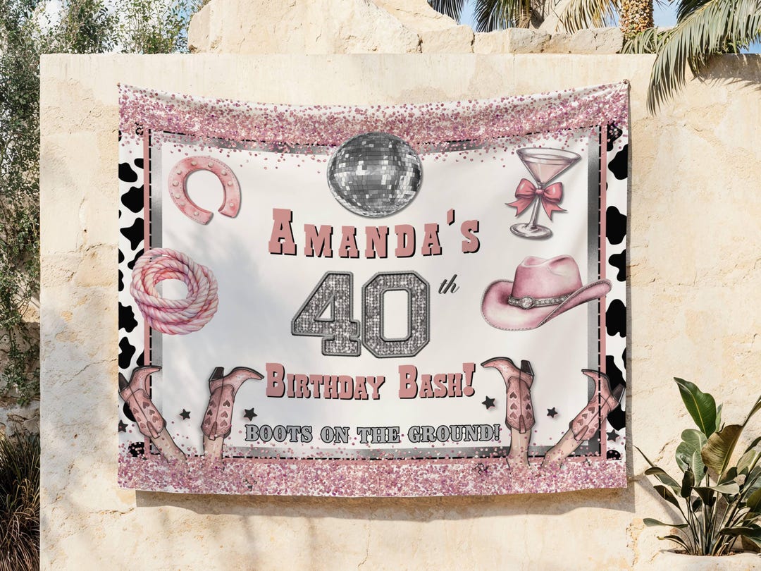 Personalized Disco Cowgirls Birthday Party or Bachelorette Banner ...
