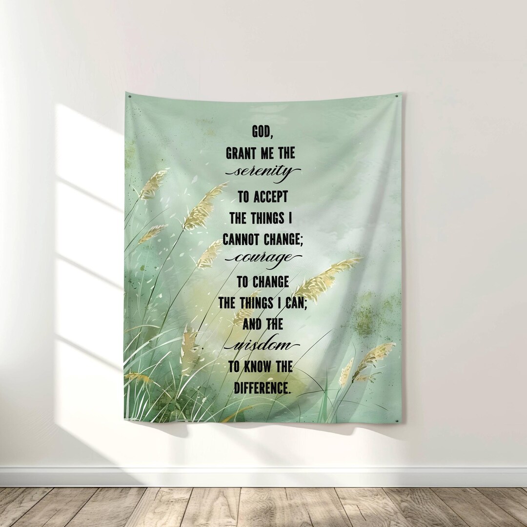 Serenity Prayer Nature Indoor Wall Tapestry , Short Version Wall ...