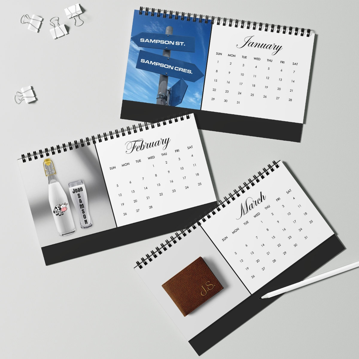 Personalized Business or Personal Desk Calendar, Every Month Name ...