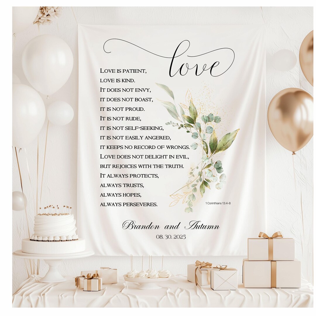 Personalized Corinthians Bible Verse Love is Patient Tapestry, Custom ...