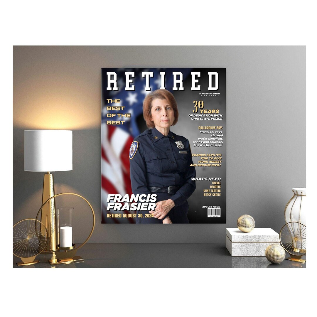 Personalized Photo Retirement CANVAS Print for Policeman, Police Woman ...