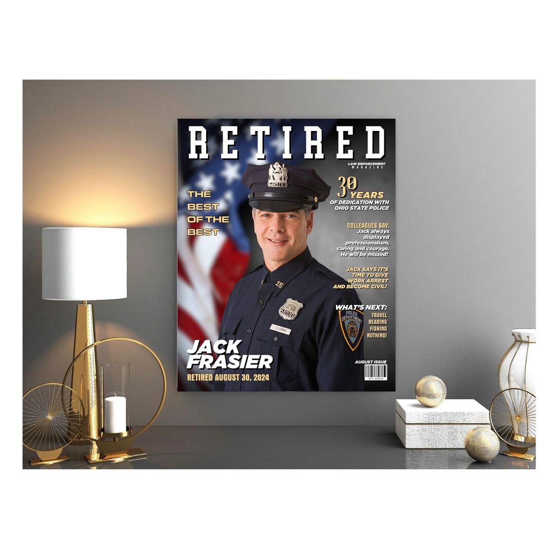 Personalized Photo Retirement CANVAS Print for Policeman, Police Woman ...