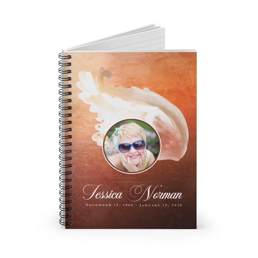 Memorial Journal, Personalized Photo Memorial Gift, Spiral Lined Blank ...