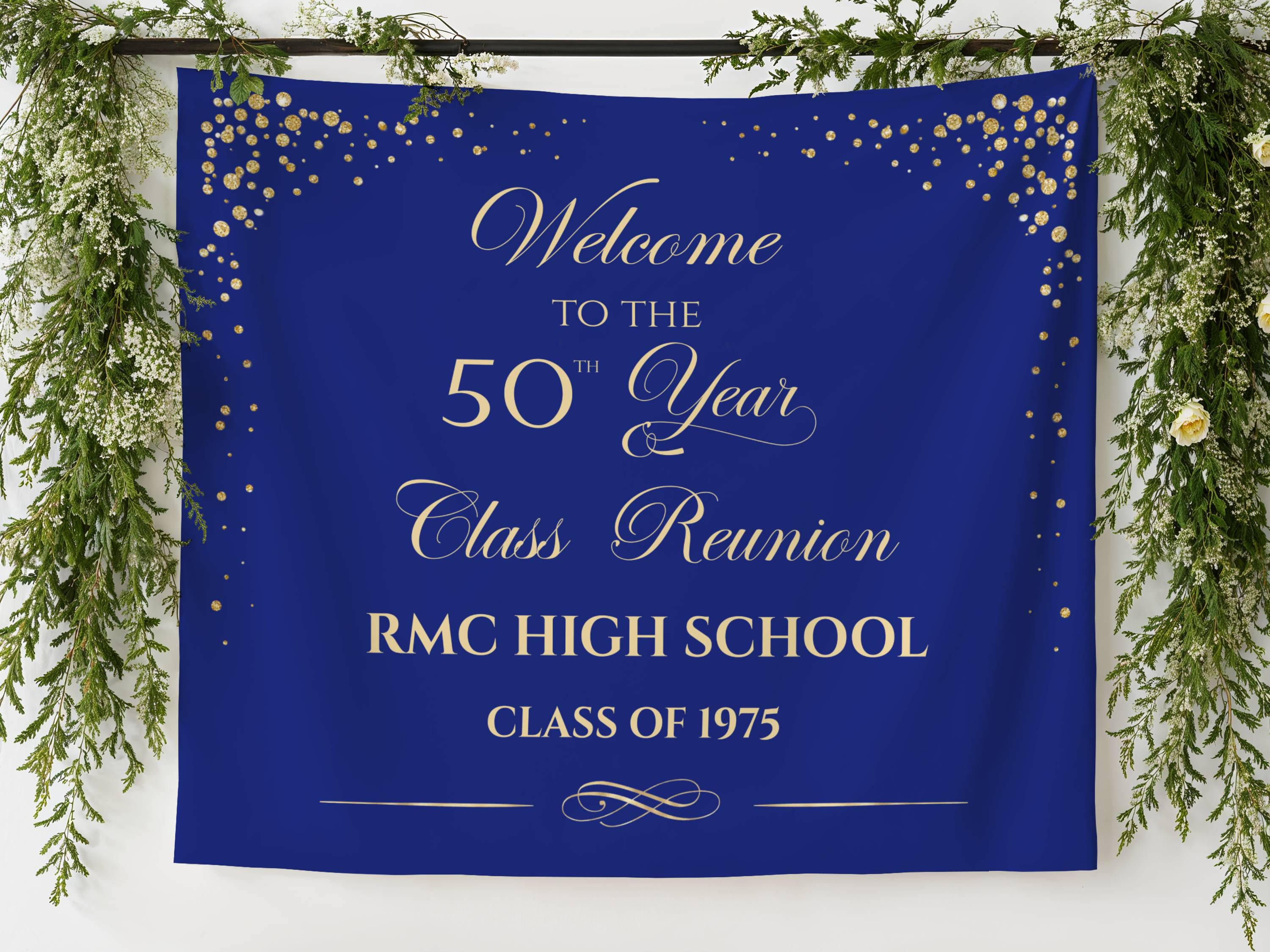 Personalized Class Reunion Banner, Reunion Sign Tapestry, Any Year ...