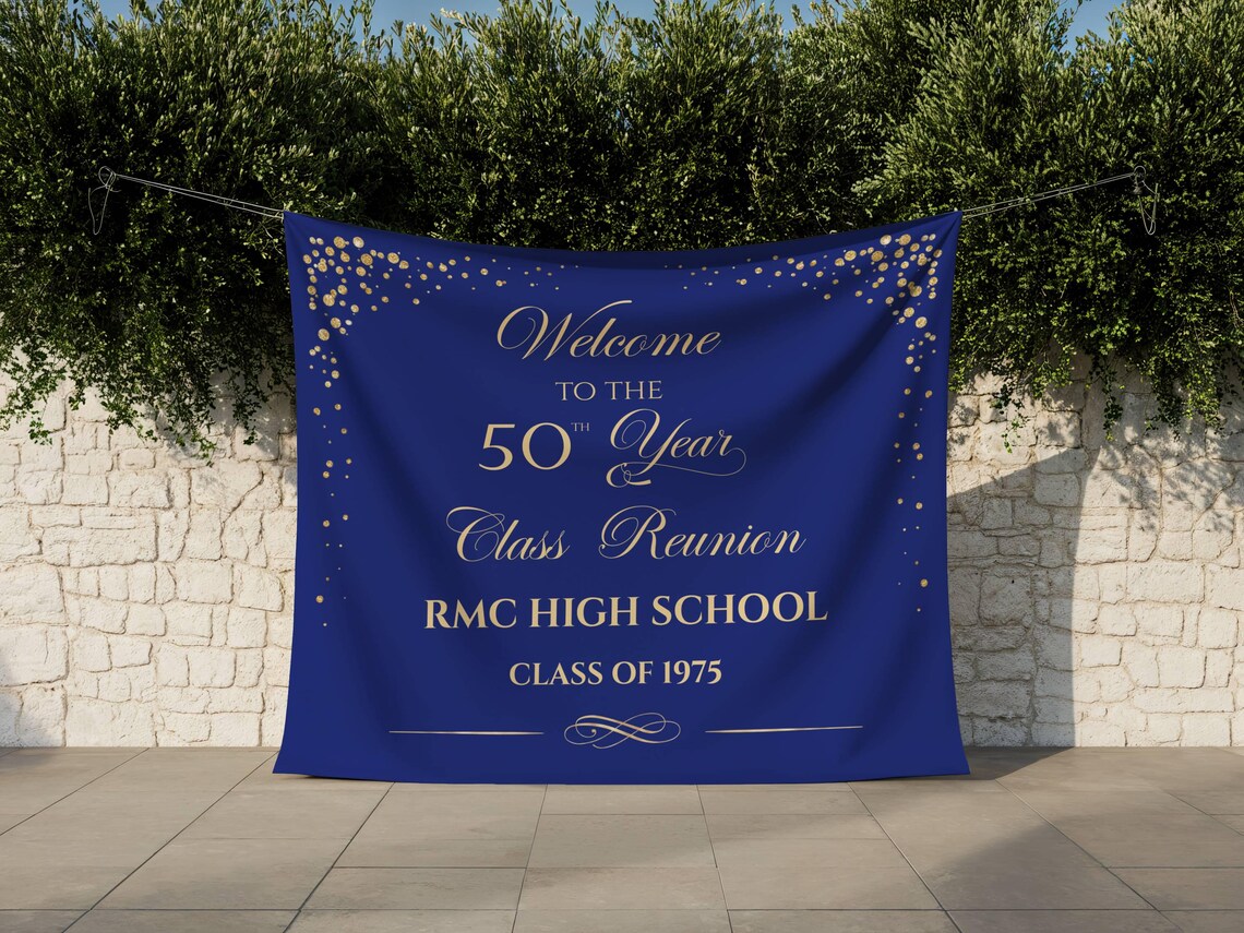 Personalized Class Reunion Banner, Reunion Sign Tapestry, Any Year ...