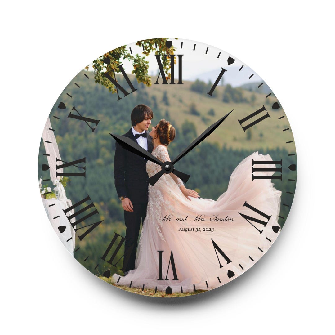 Personalized Photo Couple Clock, Name and Date Clock, Wedding Gift ...