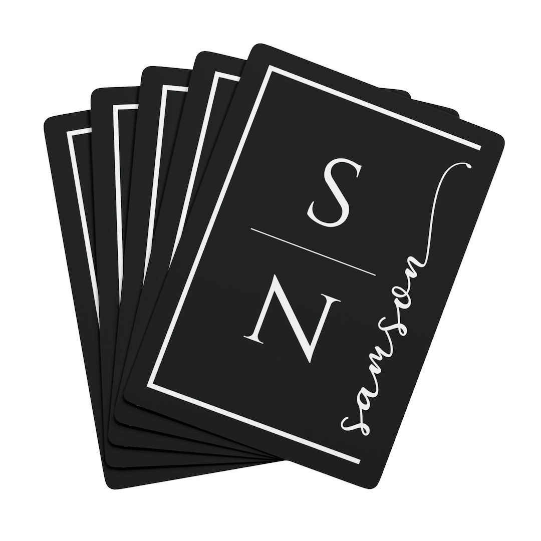 Custom Monogram Poker Playing Cards, Personalized Wedding Gift, Bridal ...