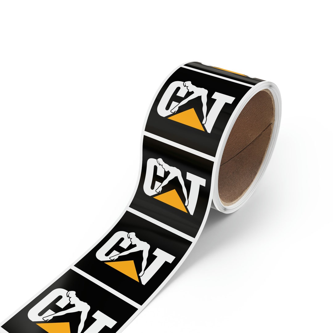 CAT Caterpillar Girl / Square Sticker Label Rolls / Glossy / 50 100 250 ...