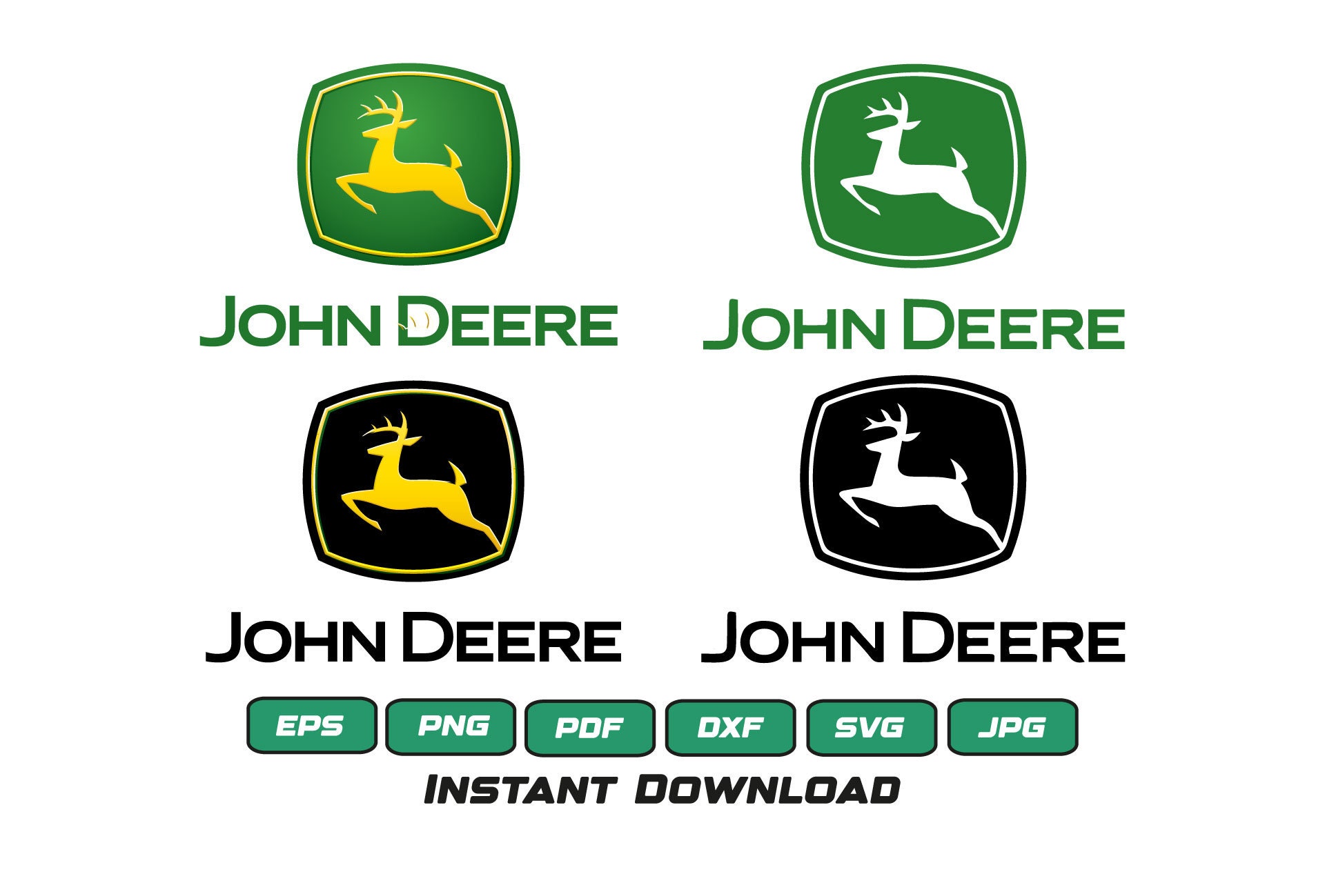 John Deere Logo / Instant Download / 4 Designs / Print Cut - Etsy Canada