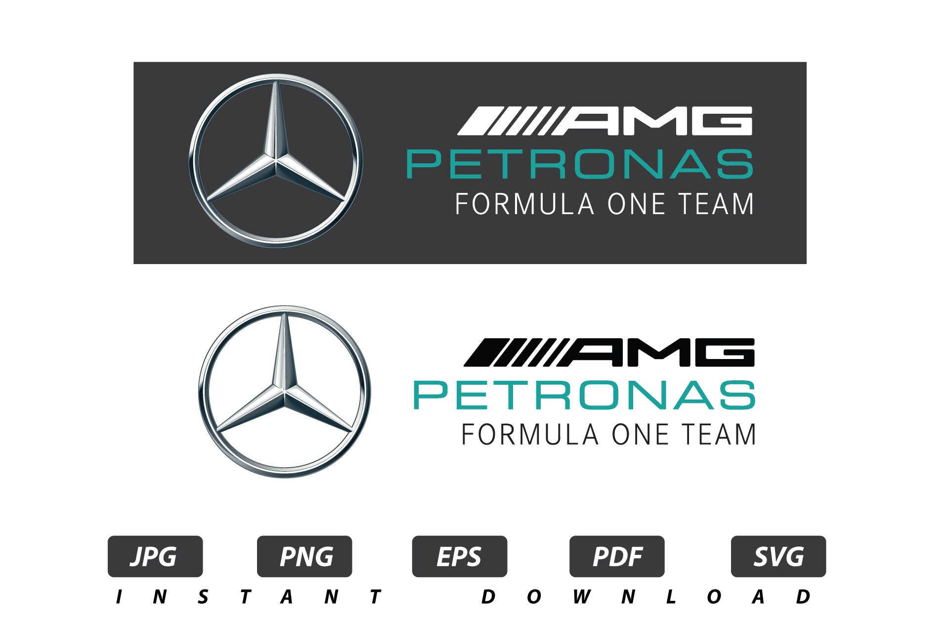 Mercedes AMG Petronas Vector / 2 Design / Instant Download / Print Cut ...