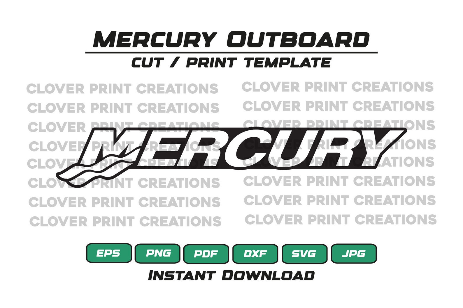Mercury Outboard Logo / Instant Download / Print Cut Template / PNG ...