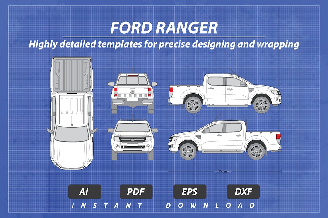 Ford Ranger Vector / Scale 1:20 / Instant Download / Highly Detailed ...