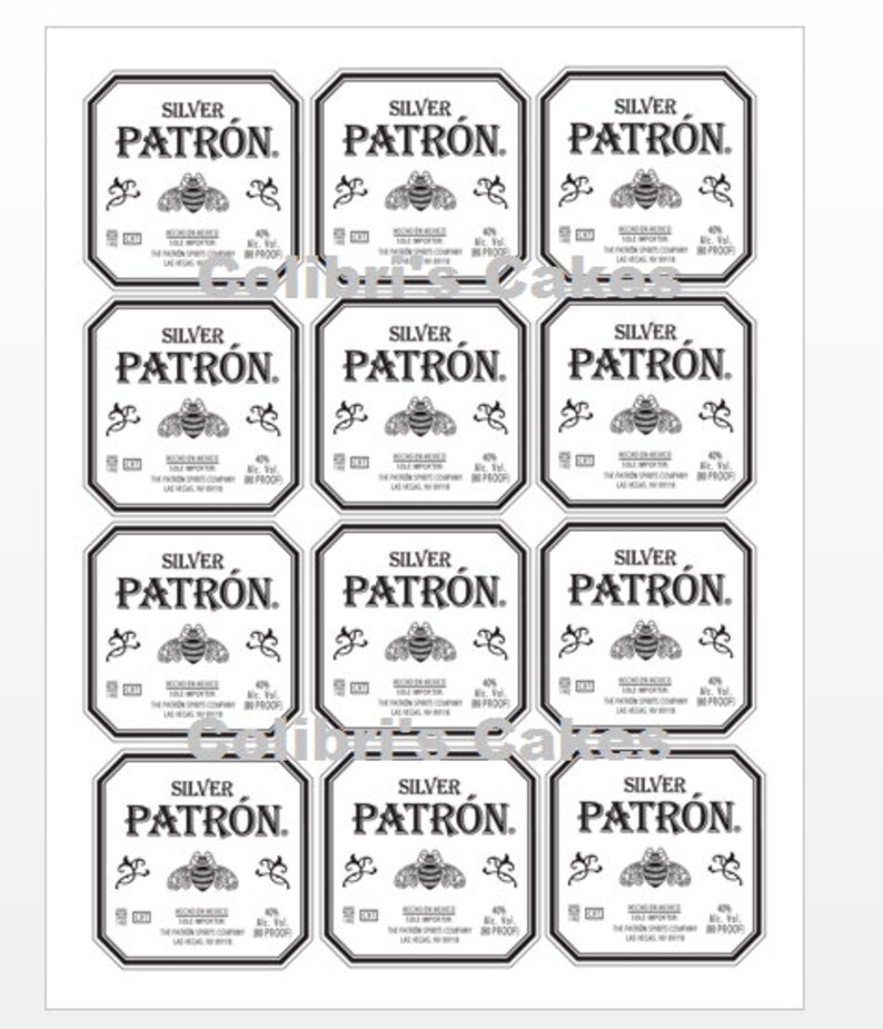 Tequila Edible Label Icing Frosting Sheet Patron Birthday. - Etsy