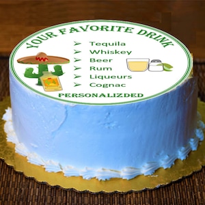 Tequila Edible Label Icing Frosting Sugar Sheet Birthday. Uncut Sheet ...