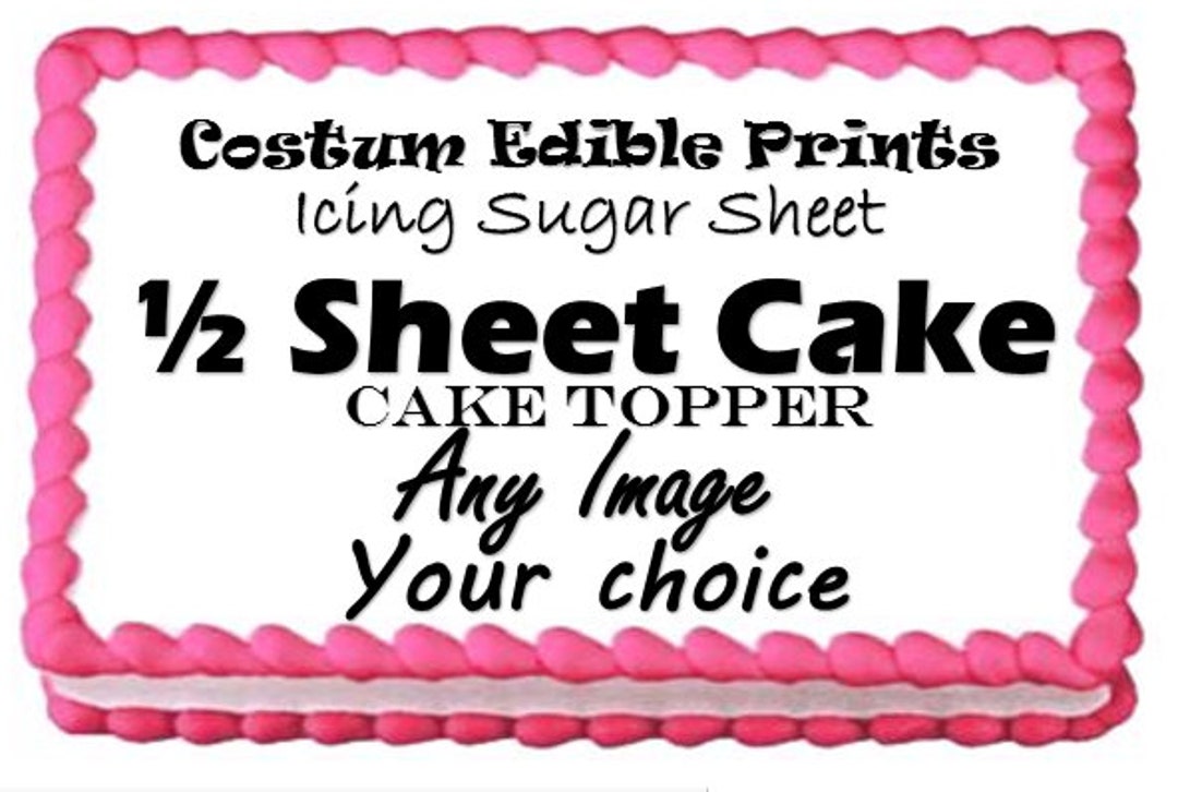 11x17" Custom Edible Icing Frosting Sugar Sheet Cake Topper 1/2 Sheet ...