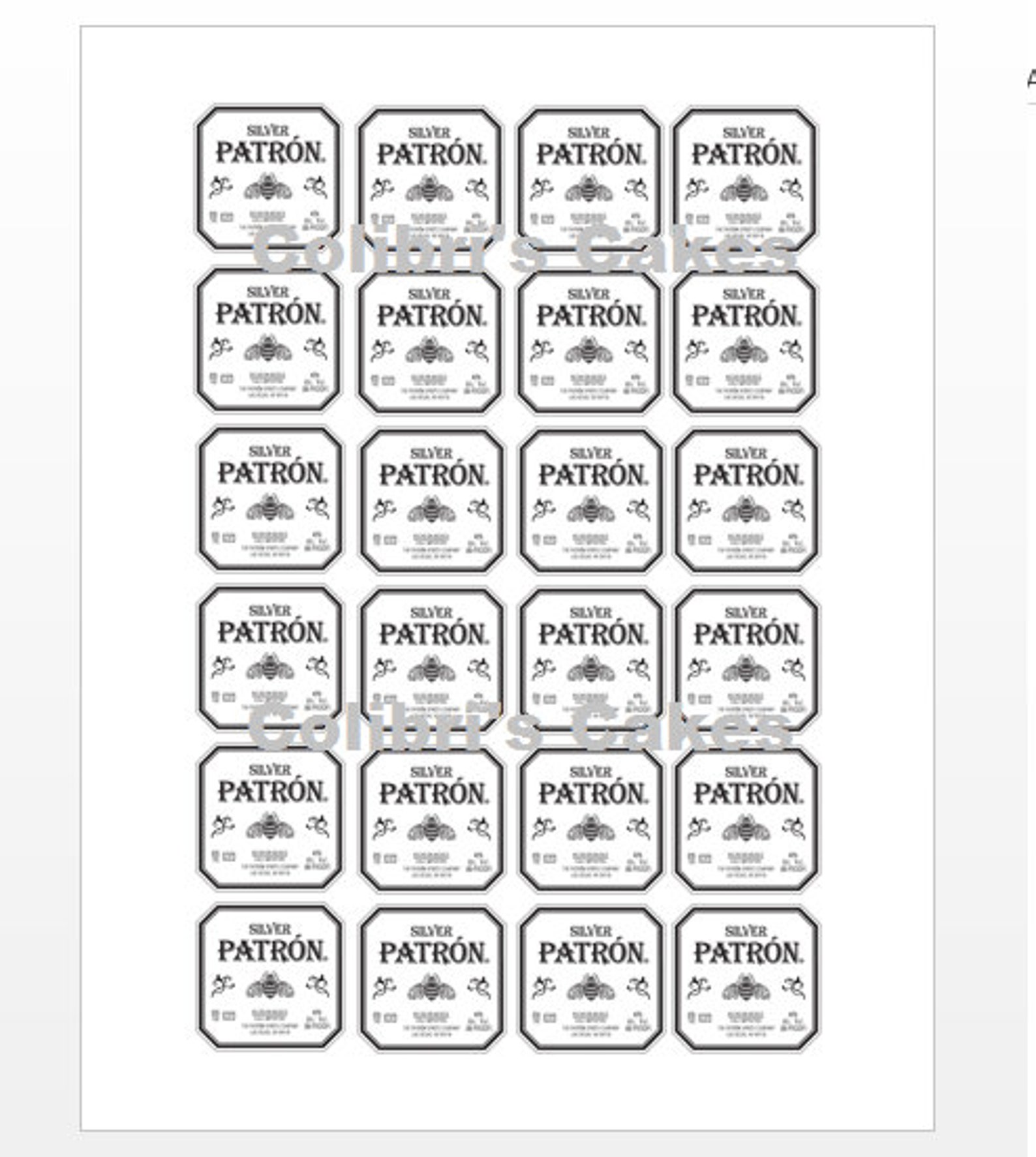 Tequila Edible Label Icing Frosting Sheet Patron Birthday. - Etsy