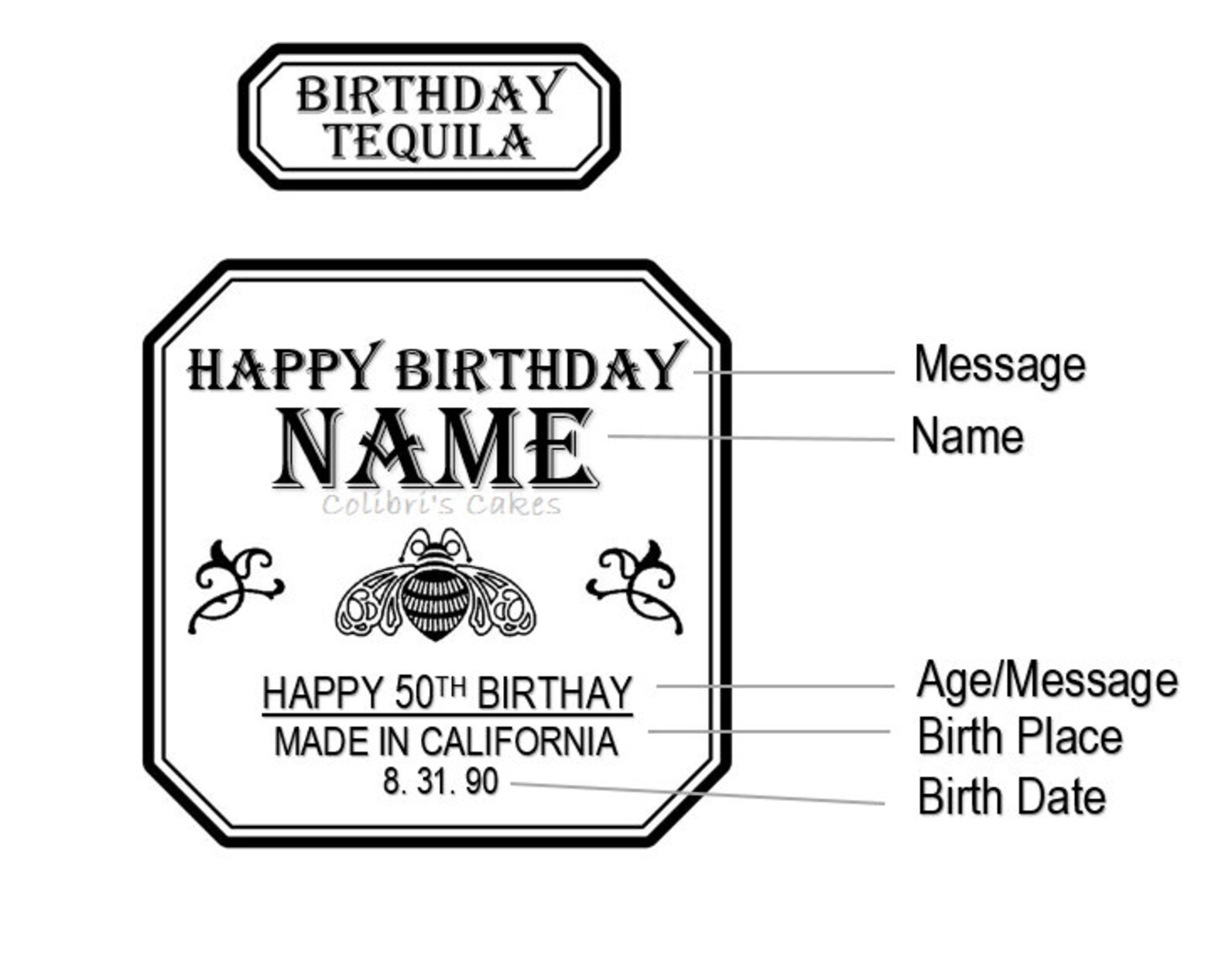 Tequila Edible Label Icing Frosting Sheet Patron Birthday. - Etsy