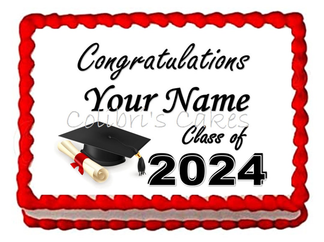 Graduation Edible Cake Topper Icing Frosting Sugar Sheet Class of 2023 ...