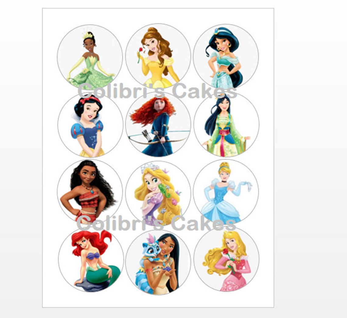 Princess Edible Icing Frosting Sheet for Cupcakes Cookies - Etsy