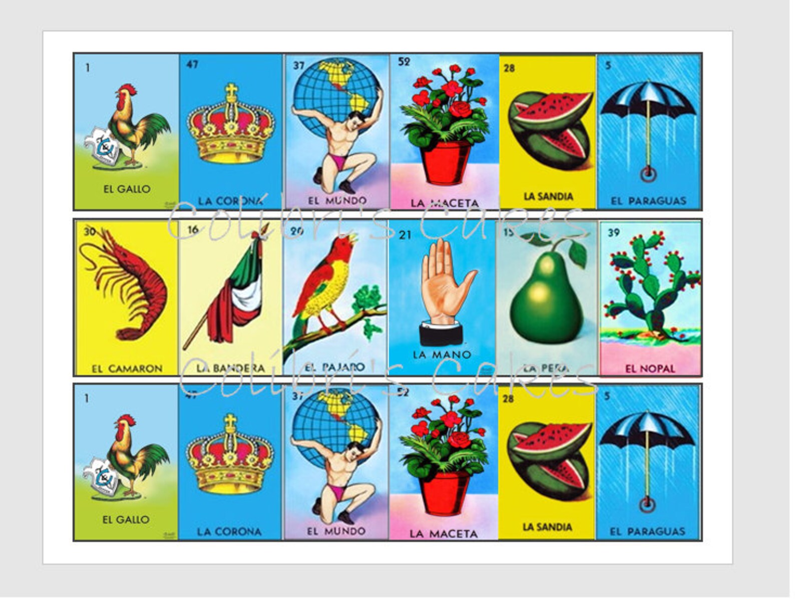Loteria Cake Topper Loteria Mexicana Edible Icing Sheets Edible Image ...