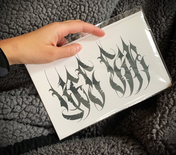 Yes Sir Greeting Card Tattoo Font Design Anniversary | Etsy