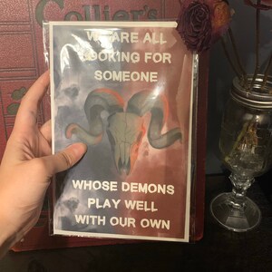 Demon Love Greeting Card Watercolor Art Print Spooky Goth - Etsy