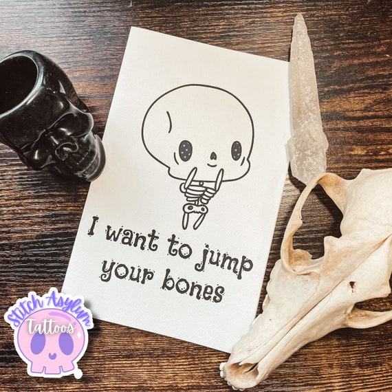 Cute Skeleton Greeting Card Hand Drawn Anniversary - Etsy