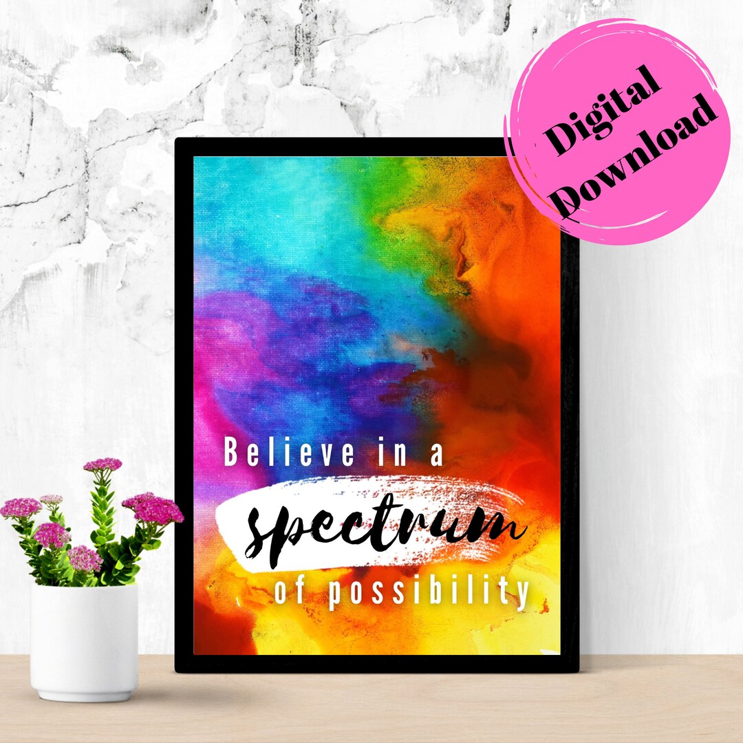 Spectrum Printable Wall Art - Autism Wall Hanging - Rainbow Wall Decor ...