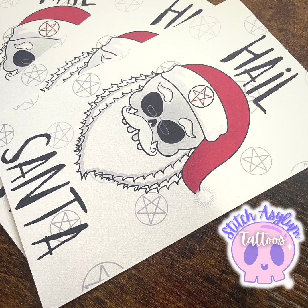 Hail Santa Card: Gothic Christmas, Dark Humor Xmas Gift - Etsy