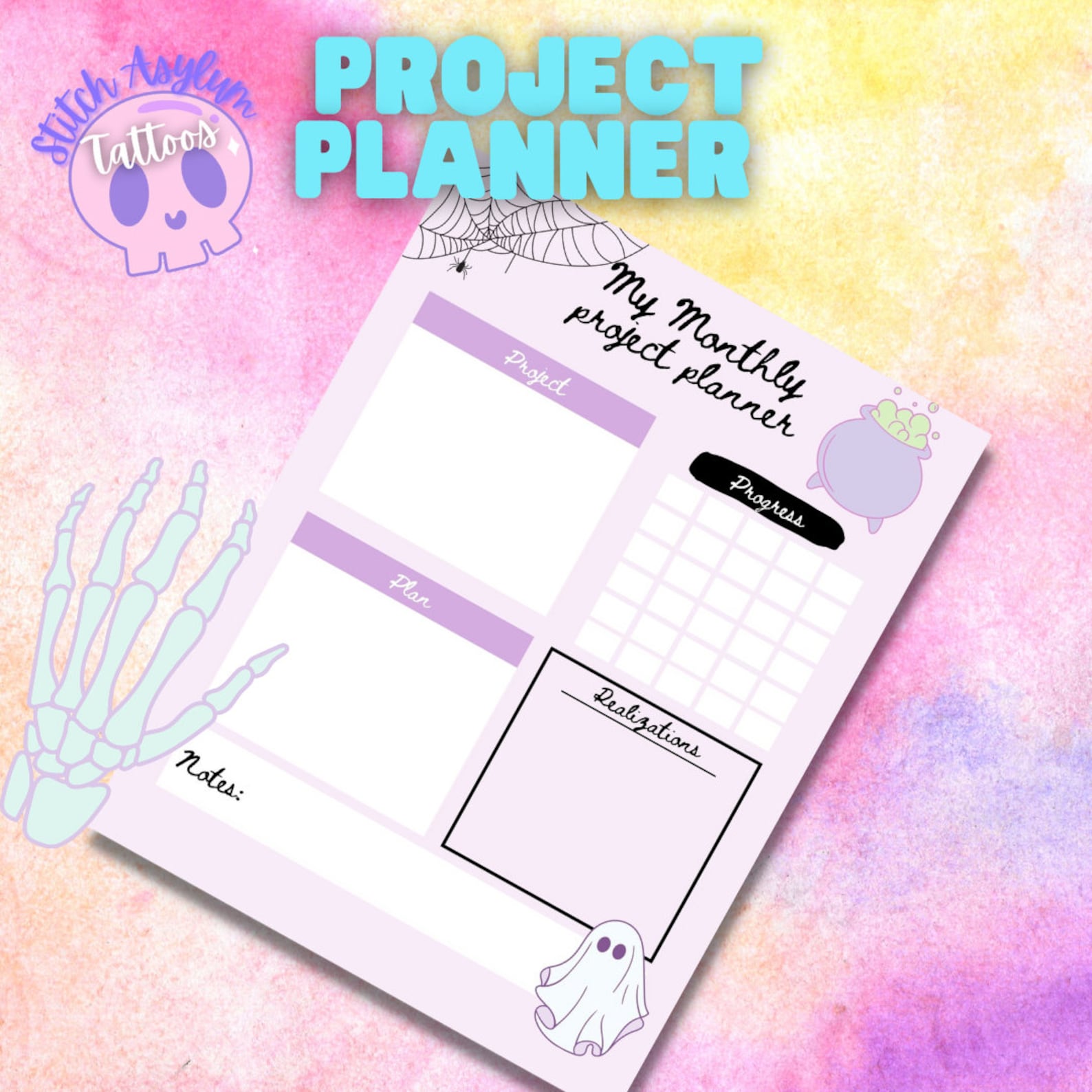 Pastel Goth Printable Planner Weekly Planner Monthly - Etsy