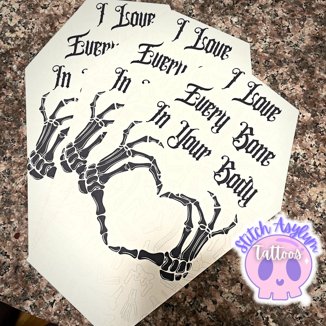 Love Bone Greeting Card Skeleton Bones Goth Valentine Anniversary ...