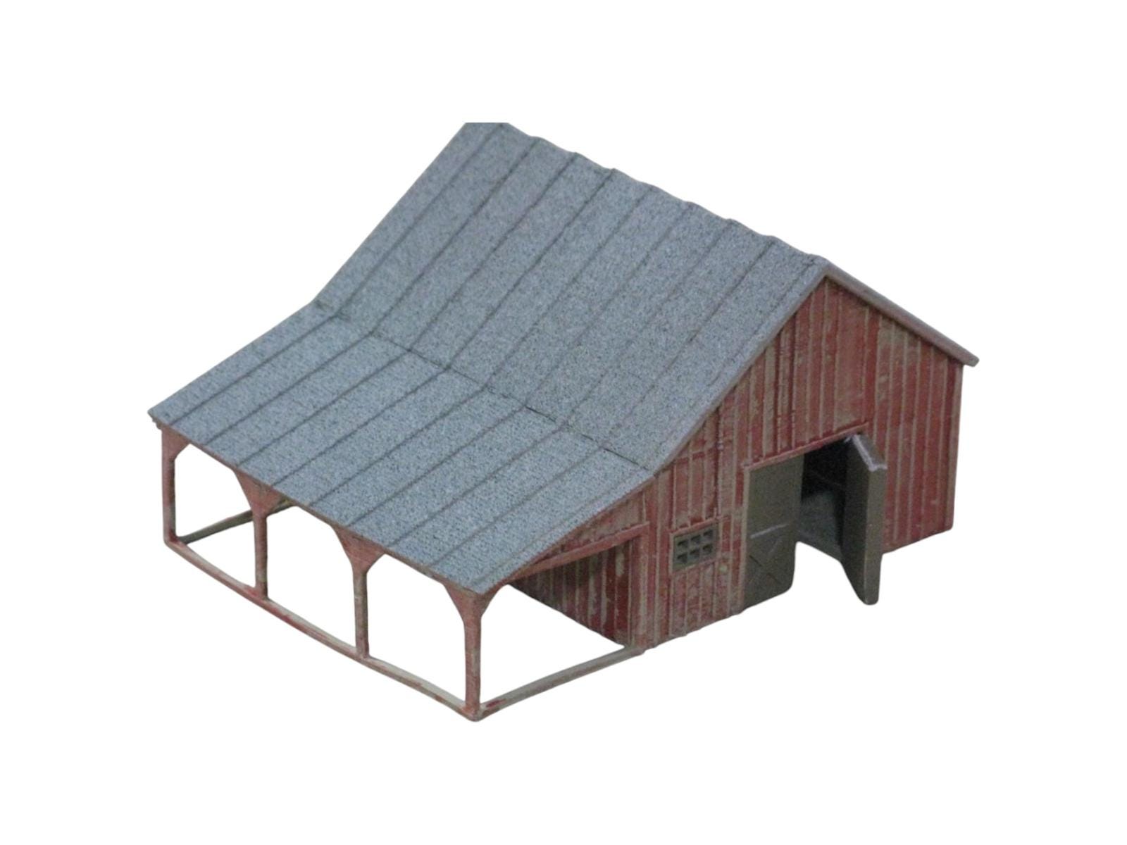 HO / N Scale Small Cattle Barn With Accessories Model Kit for Train ...