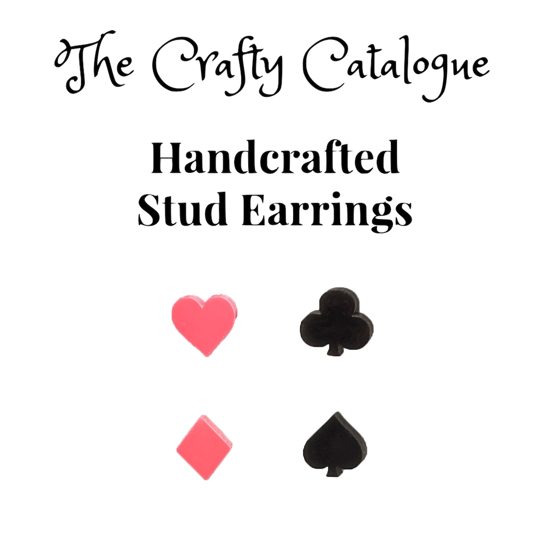8mm Black or Red Playing Card Suit Studs Made From Plant-based Polymer ...