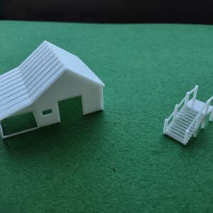 HO / N Scale Small Cattle Barn With Accessories Model Kit for Train ...