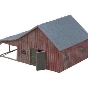 HO / N Scale Small Cattle Barn With Accessories Model Kit for Train ...