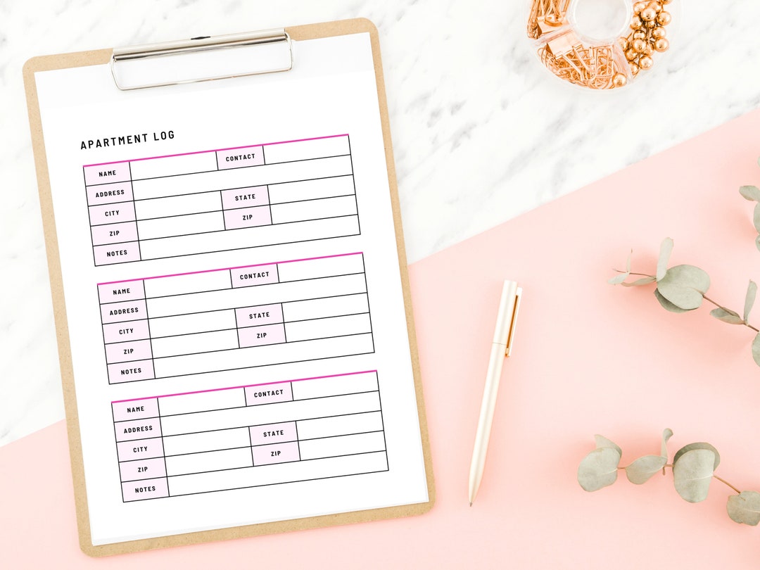 Real Estate Apartment Log Tracker and Planner Digital Download Tool for ...