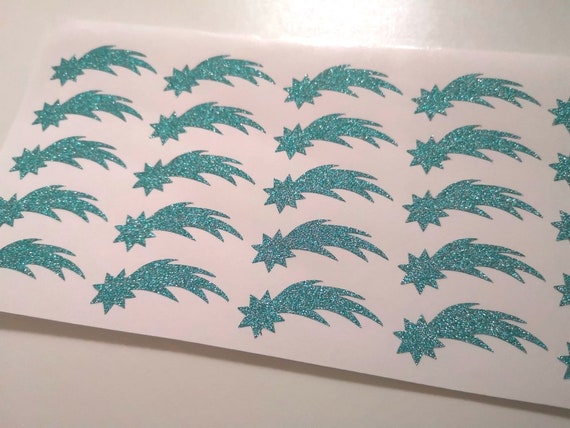 20 Shooting Star Stickers Glitter Christmas Stickers - Etsy