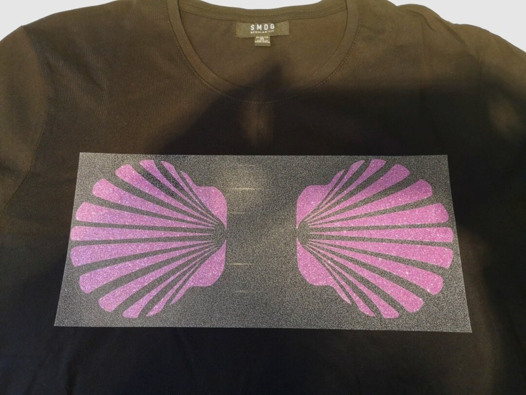 Iron on Mermaid Seashell Bra, Ariel Mermaid Iron on Patches for ...