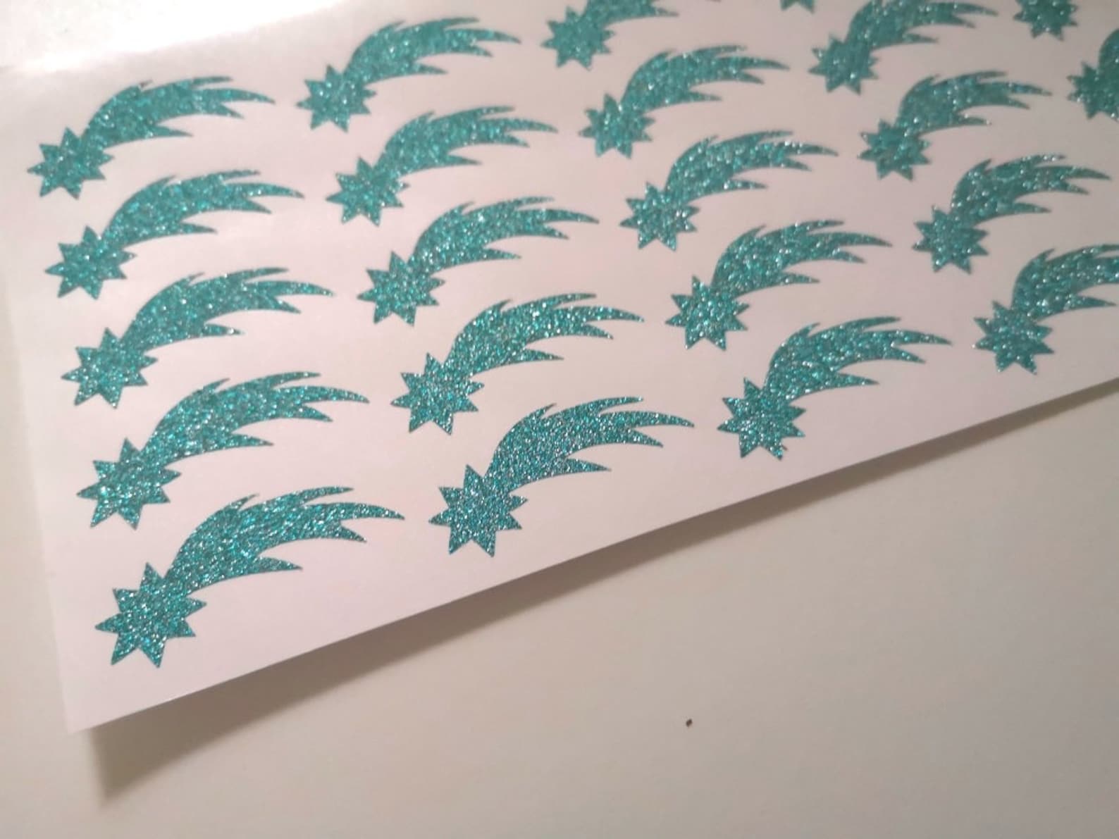 20 Shooting Star Stickers, Glitter Christmas Stickers, Shooting Star ...