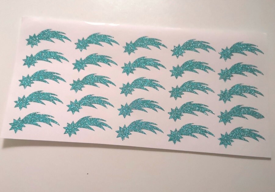 20 Shooting Star Stickers, Glitter Christmas Stickers, Shooting Star ...