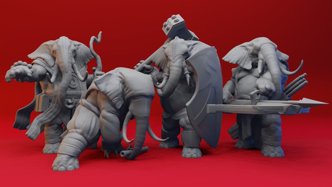 Loxodon -yasashii Kyojin Studio-resin Printed Miniature for Tabletop ...
